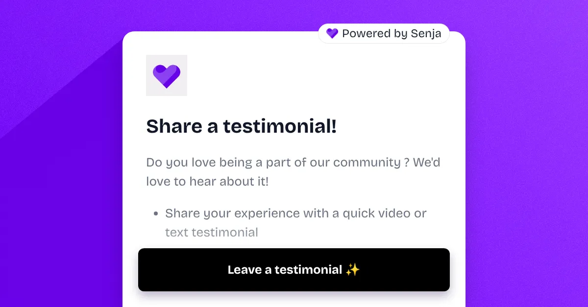 Share a testimonial!