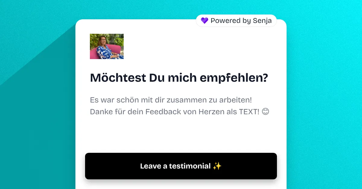 Möchtest Du mich empfehlen?